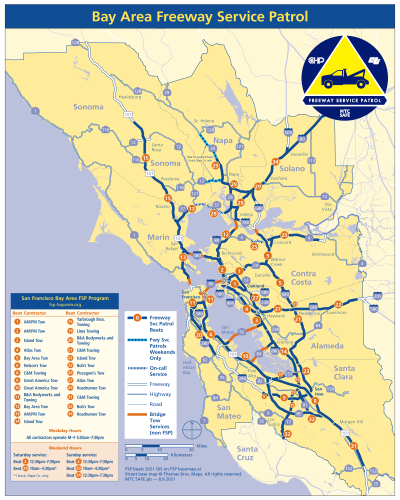 Map | The Bay Area Freeway Service Patrol